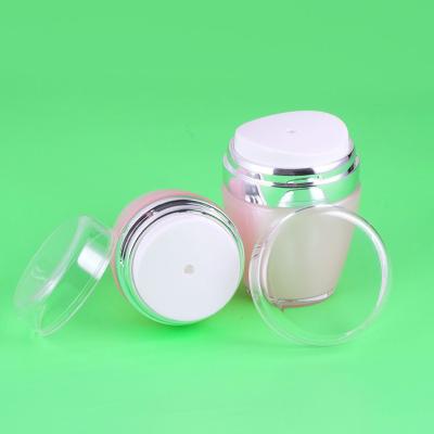 Cina plastica di 30ml 50g intorno all'imballaggio cosmetico dei barattoli senz'aria acrilici rosa in vendita