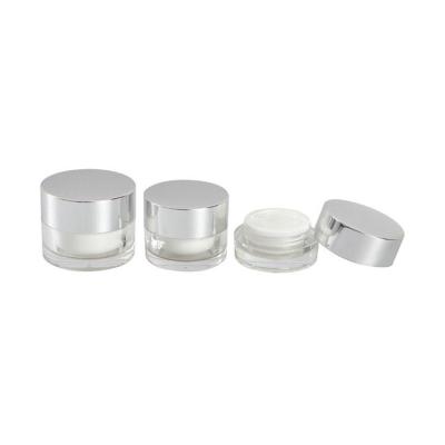 Cina 50g 30ml intorno al chiaro giorno di plastica scremano i barattoli cosmetici acrilici con il cappuccio di alluminio in vendita
