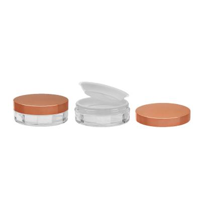 China 15g lege Duidelijke Ronde ABS Losse Poedercontainer met Gouden GLB Te koop