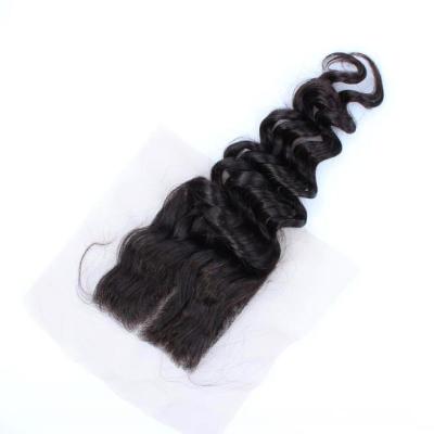 China 2016 wholesale factory deep wave 100% virgin human hair lace closure brazilian for sale
