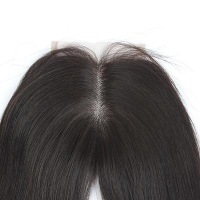 China Middle part Natural Straight Brazilian Hair Lace Top Closure 8-20 Inches for sale