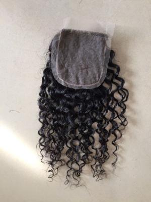 China Chinese Remy Hair Lace Closure 8-20 Inches Water Wave Natural Color for sale