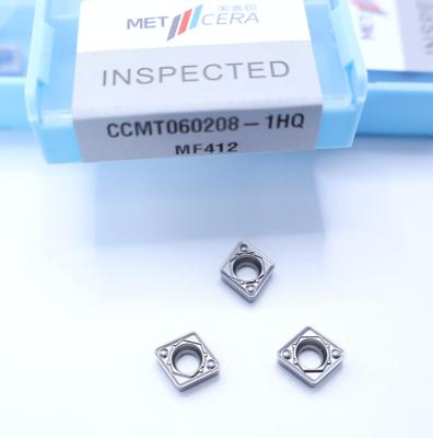 중국 파열 저항 탄화물 절단 도구 좋은 표면 매끄러움을 삽입 CCMT060208-1HQ MF412 판매용