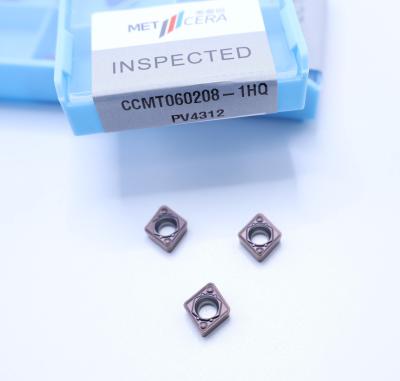 중국 파열 저항 탄산 절단 도구 삽입 CCMT060208-1HQ PV4312 내부 회전을위한 좋은 표면 부드러움 판매용