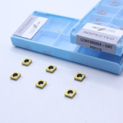 Chine CCMT060204 Inserts en cérmétique TiCN pour le tournage interne Outil de tournage en métal revêtu de PVD 5MT Casse-chips à vendre