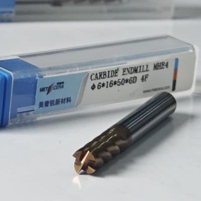 China Hardness Four-Edge Plane Milling Cutter 6mm Roughing Processing Coating TiAlSi Coating HRC55-60 φ6.0x16x6Dx50mm for sale
