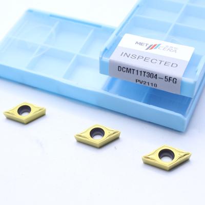 中国 DCMT07 DCMT11 鉄鋼の外側および内側回転のための5FGチップブレーカーへのサーメット挿入 販売のため