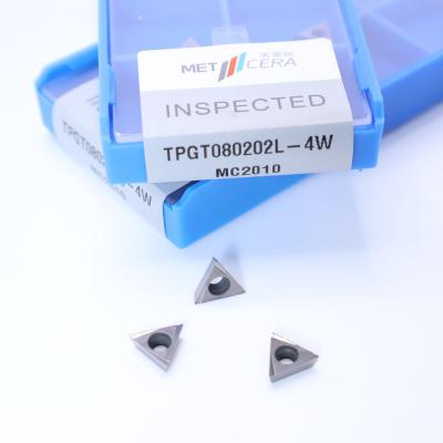 중국 TPGT06 TPGT08 TPGT09 TPGT10 TPGT11 코팅이 없는 4W 칩 브레이커와 함께 세르메트 CNC 턴링 삽입 판매용
