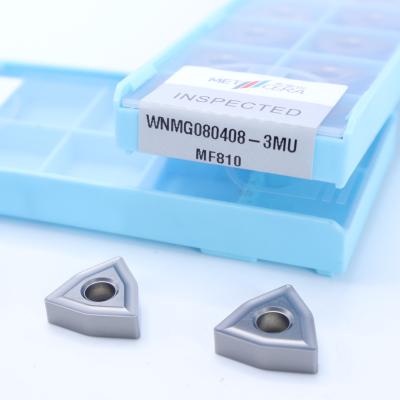 중국 탄화탄소 회전 삽입 WNMG0804, 3MU 반 완성된 칩브레이커와 함께 부정적인 CNC 삽입 판매용