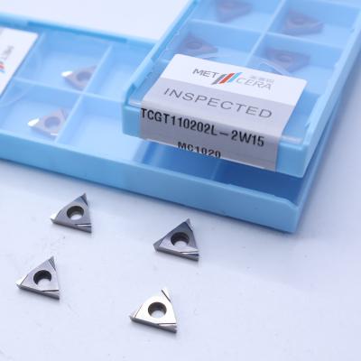 Chine Retournement externe Cermet CNC inserts TCGT11 TCGT1102 avec 2W15 finition tranchante disjoncteur pour le traitement des alliages métalliques d'acier à vendre