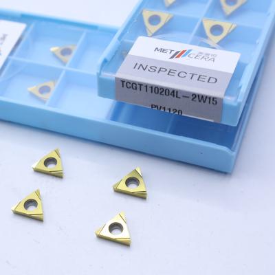 Chine Retournement externe Cermet CNC inserts TCGT11 TCGT1102 avec 2W15 finition tranchante disjoncteur pour le traitement des alliages métalliques d'acier à vendre