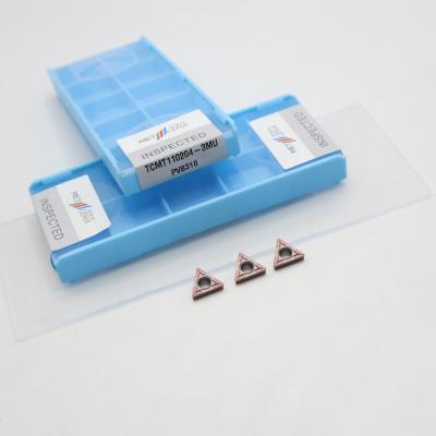 コーティングされたカービッドターニングインセット TCMT09 TCMT11 TCMT16 3MU半完成チップブレーカー付きポジティブなCNCインセット