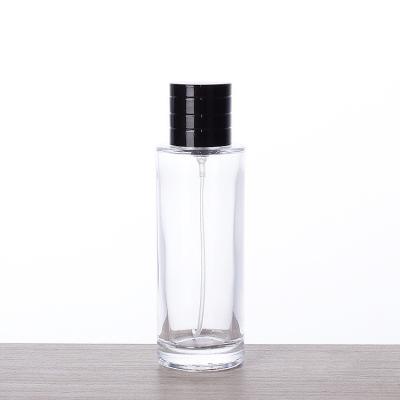 50ml Tall Cylindrical Glass Perfume Bottle Fine Spray Portable Cosmetics Bottle With Cap