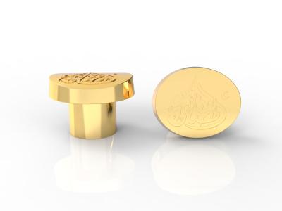 중국 반짝이는 금 맞춤형 자체 로고 Zamak 향수 캡 주황 향수 병 캡 판매용