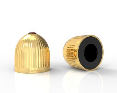 中国 亜鉛合金 水晶 黄金色 香水キャップ 耐久的でエレガントな香りのパッケージ 販売のため