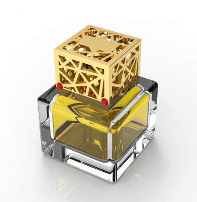 China Square hollowed-out perfume cap gemstone cap Golden for sale