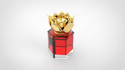 China Lotus zinc alloy perfume cap 17.2ml Gold Perfume Cap for sale
