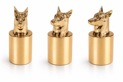 China Luxury Polished Gold Zamak Perfume Cap with Customizable Design and Die-Casting Process for sale