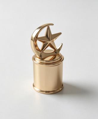China Crescent & Star Zamak Perfume Cap - Luxury Gold Finish for sale