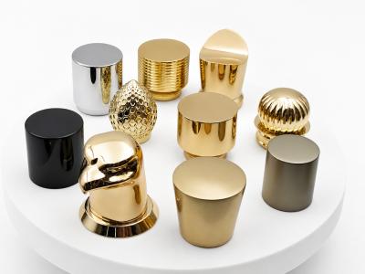 China Luxury Eco-friendly Zinc Alloy Perfume Cap with Customized Logo Printing and Professional Design for sale