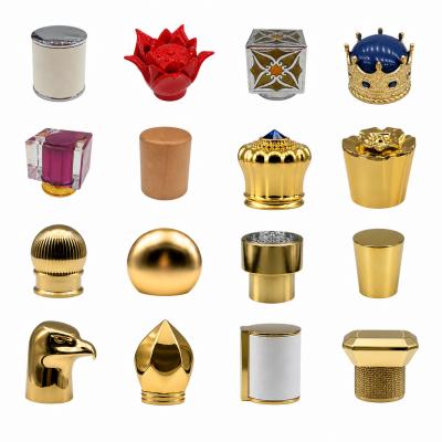 China Existing Mold Wholesale Zinc Alloy Perfumes Lid Custom Logo Luxury Zamac Perfume Bottle Cap FEA15 Perfume Cap With Insert Magnetic Perfume Cap Custom Perfume Lid and Bottle for sale