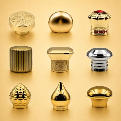 China Zamac Perfume Cap with Aluminum Pump Zinc Alloy Animal Floral Carved Perfume Bottle Lid Custom Logo Magnetic Perfume Bottle Cap Zinc Alloy Lid for sale