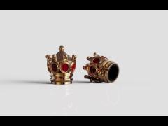 Shiny Gold Customized Crown-shaped Zamak Perfume Caps Zinc Perfume Bottle Caps