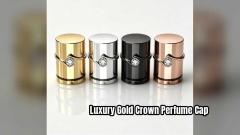 Luxury Magnetic Crown Perfume Cap Gold Plated Crystal