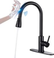 Quality Matte Black Kitchen Faucet with Pull-Down Sprayer and Contemporary Style Brass for sale