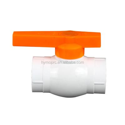 China Moulding Processing Service ASTM/DIN Standard 1/2 Inch PVC Ball Valve with Yellow Handle for sale
