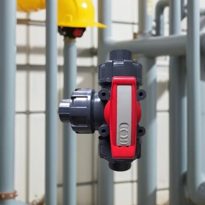 China 1-Inch 3-Way T Port Control Valve with 1.0MPA Pressure and Socket/Thread Connection for sale