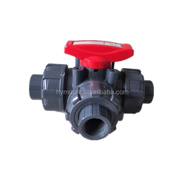 Quality 1.0MPA ISO 2-Inch DN50 3-Way PVC Ball Valve for Manufactured Plumbing Control Category for sale