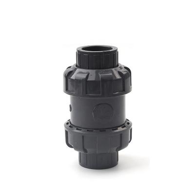 China Plastic Valve 1 Inch Brown Color Vertical PVC Ball Check Valve with Pressure 1.0MPA for sale