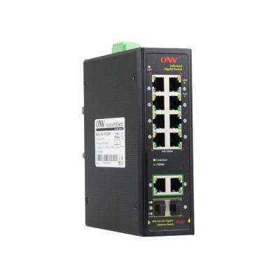 China 12 Port Gigabit Industrial PoE Switch 24Gbps Switching Capacity For Surveillance Networks for sale