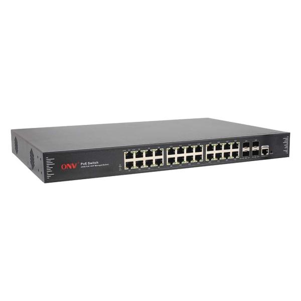 Quality 28 Port Gigabit Managed PoE Switch 600W Total Power For IP Surveillance Systems for sale