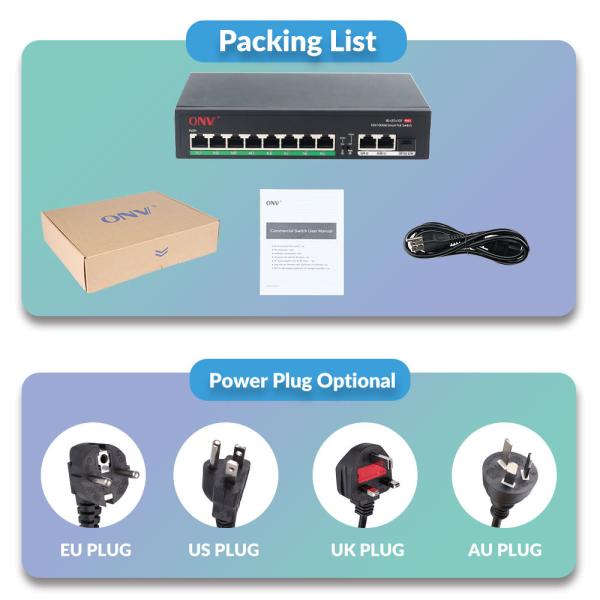 Quality 11-Port Gigabit Uplink PoE Switch With 30W PoE+ Power And Watchdog Function for sale