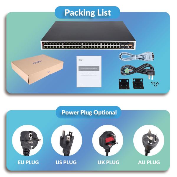 Quality 52 Port 10G Uplink Managed Industrial PoE Switch With L3 Network Management for sale