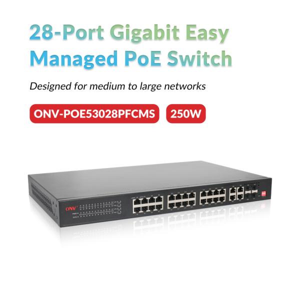 Quality 28-port Gigabit Easy Managed PoE Switch with 30W per Port Power Supply for sale