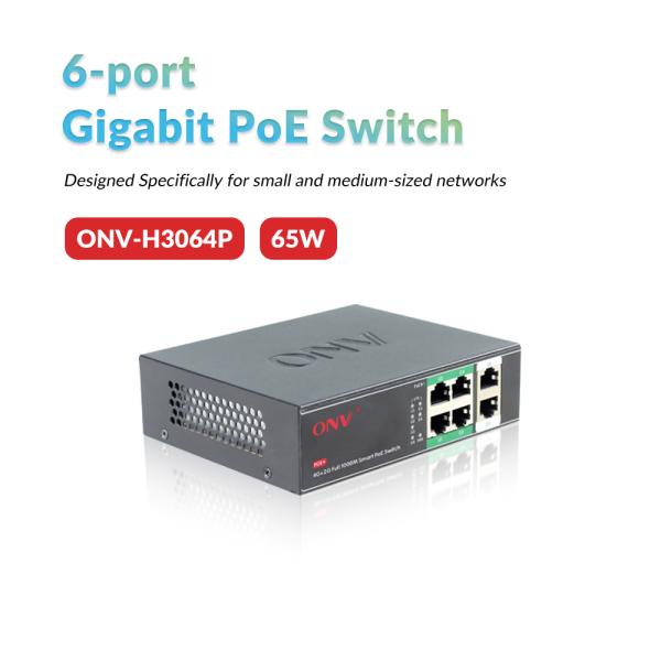 Quality Commercial Grade 6 Port Gigabit PoE Switch With IEEE802.3af/At Support for sale