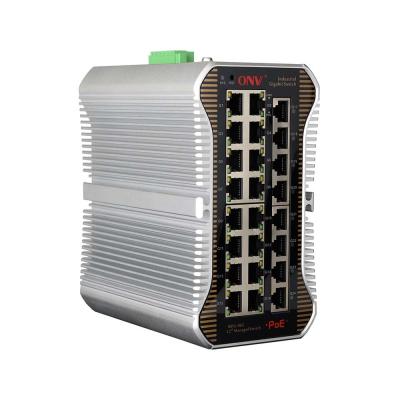China 24 Port Gigabit Managed Industrial PoE Switch With IEEE802.3af IEEE802.3at Compatible for sale