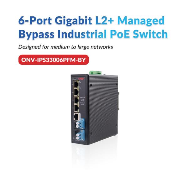 Quality 6 Port Gigabit Industrial PoE Switch With Bypass Function L2+ Network Management for sale