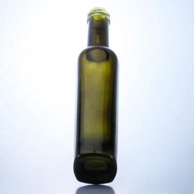 Cina 375ml Bottiglie di olio d'oliva verde scuro Acid Etch Superficie manipolazione e colore alto in vendita