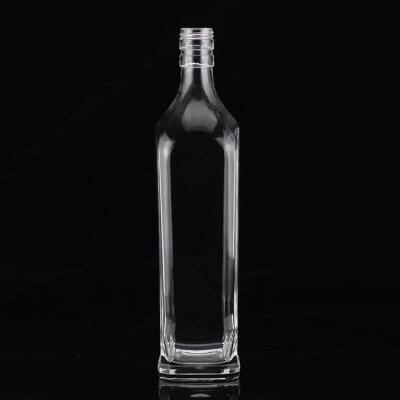 China 500ml Square Glass Bottle of Extra Virgin Olive Oil with Customized Surface Handling for sale
