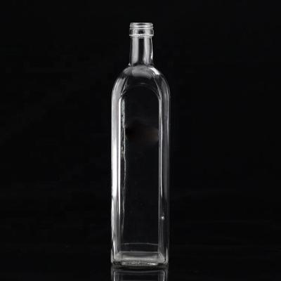 China 500ml Square Glass Bottle of Extra Virgin Olive Oil with Customized Surface Handling for sale