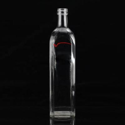 China 500ml Square Glass Bottle of Extra Virgin Olive Oil with Customized Surface Handling for sale