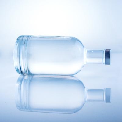 China Ronde glazen fles 375 ml heldere lege fles voor gedistilleerde dranken met zuur etch oppervlakte behandeling Te koop