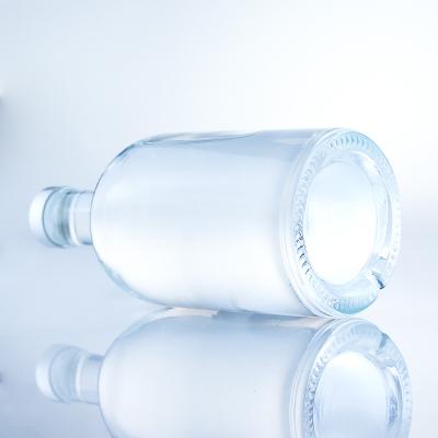 China Ronde glazen fles 375 ml heldere lege fles voor gedistilleerde dranken met zuur etch oppervlakte behandeling Te koop