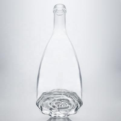 中国 カスタムロゴ 独特の花底 スーパーフリント ロング ネック 750ml ガラスボトル ジンコルク 販売のため