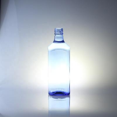 Китай Acid Etch Custom Design Square 750ml Синие стеклянные бутылки для водки Виски уникальный продается