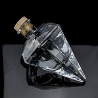 China Customized Logo Engraving Transparent Unique Design Shape Gin Glass Bottle With Cork for sale